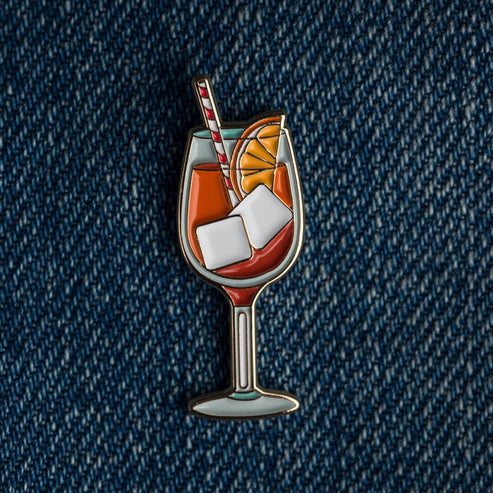 Aperol Spritz Cocktail Enamel Pin – Parchment Paper